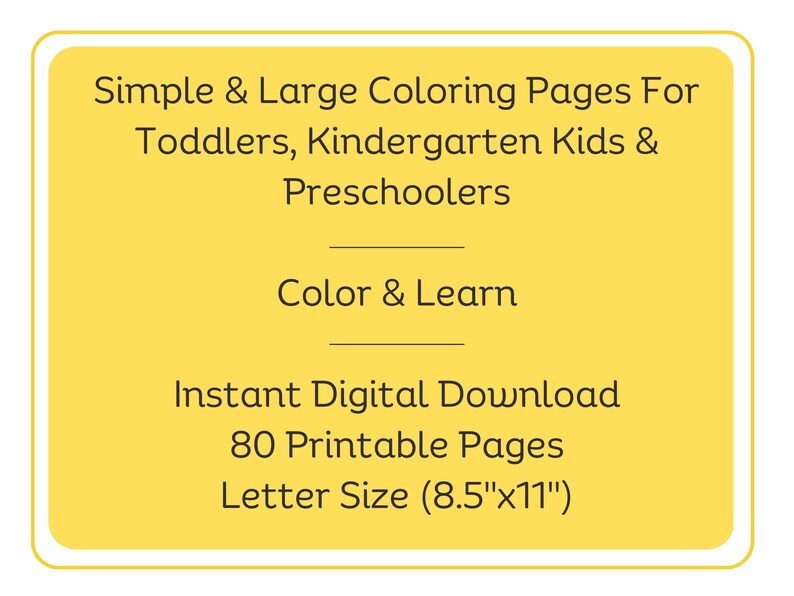 Simple and Big Coloring Book for Toddlers Easy & Large Coloring Book ...