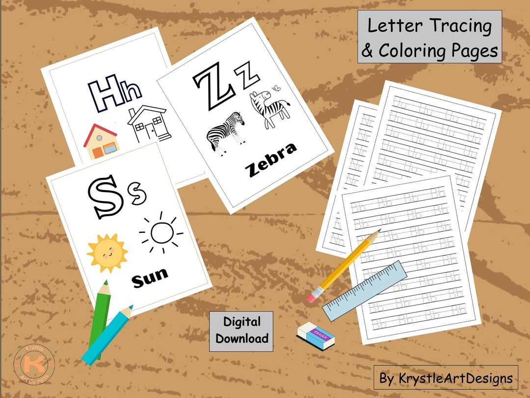 52 Printable Alphabet Coloring Pages & Letters Tracing Pages. Printable ...