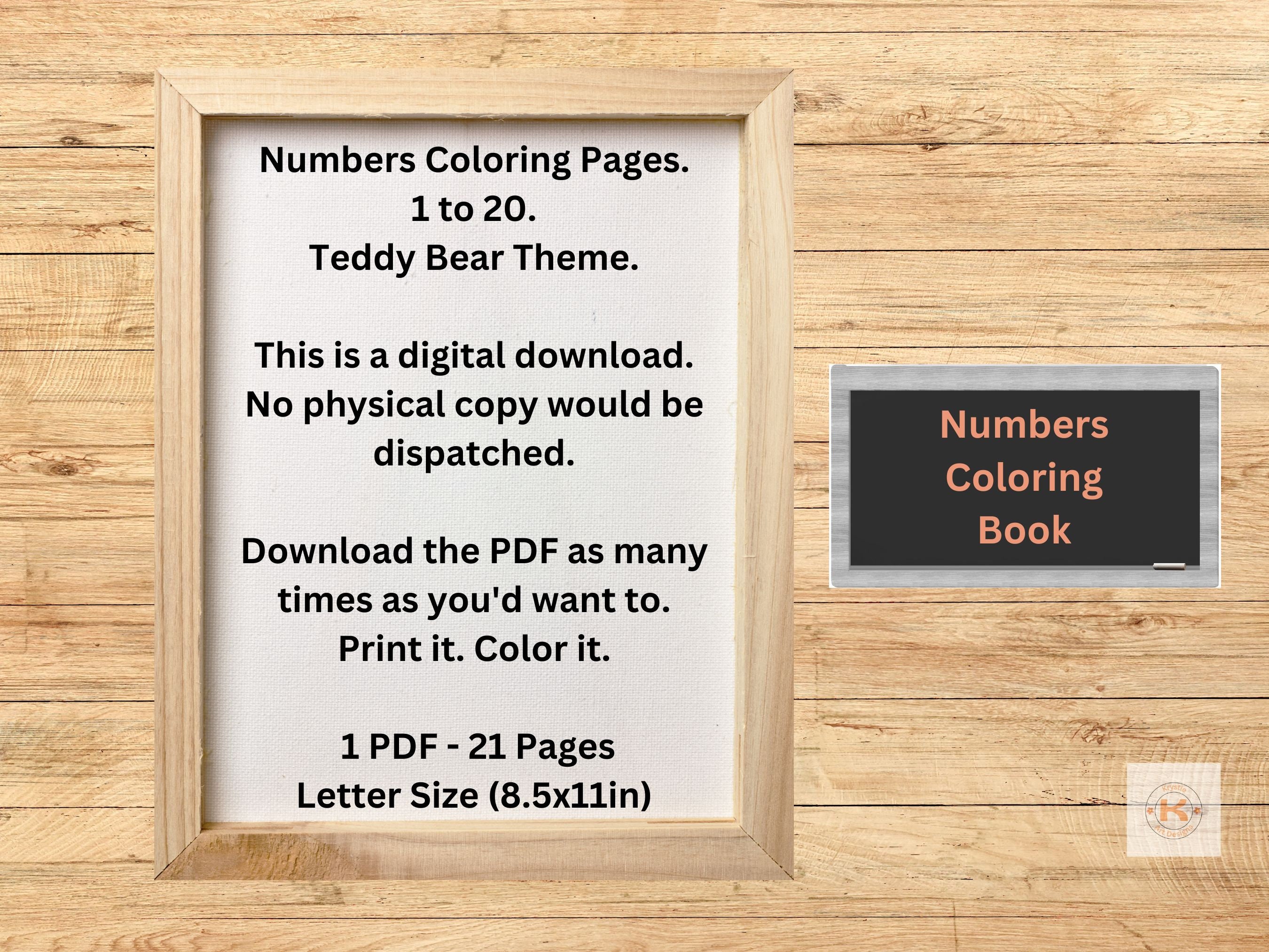 Count & Color the Numbers 1 to 20 Printable Numbers Worksheets Teddy ...
