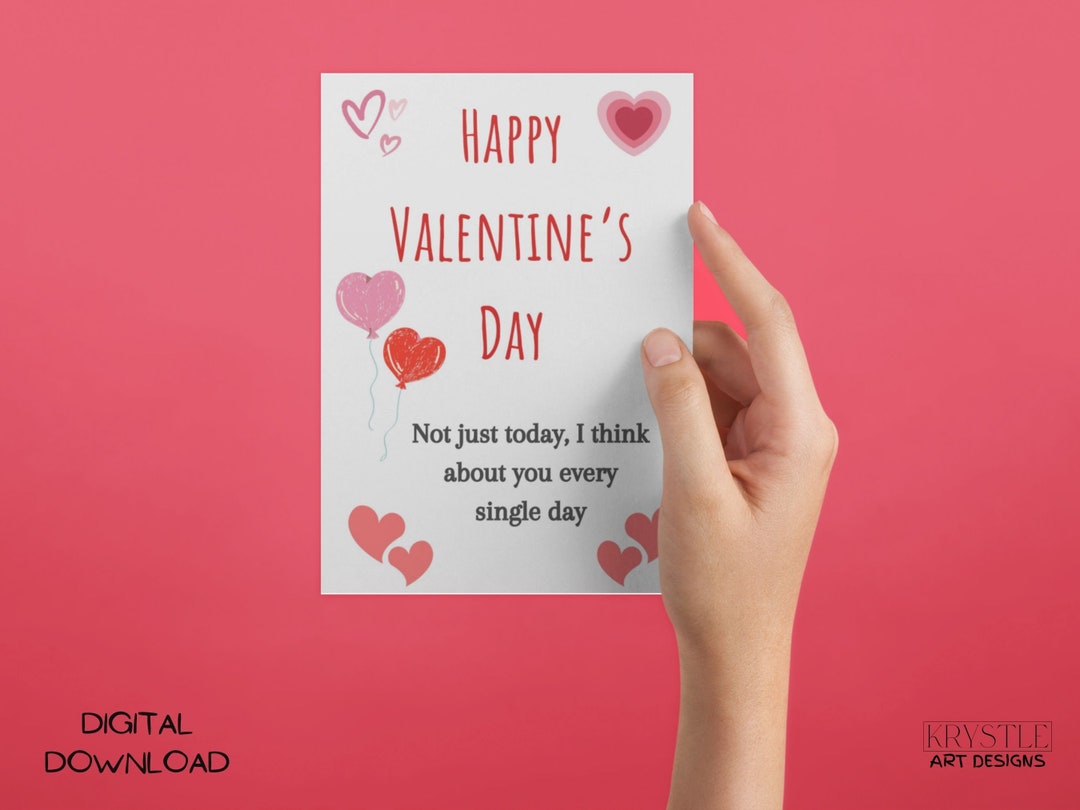 Valentine's Day Card Printable Valentine's Day Card Valentine's Card ...