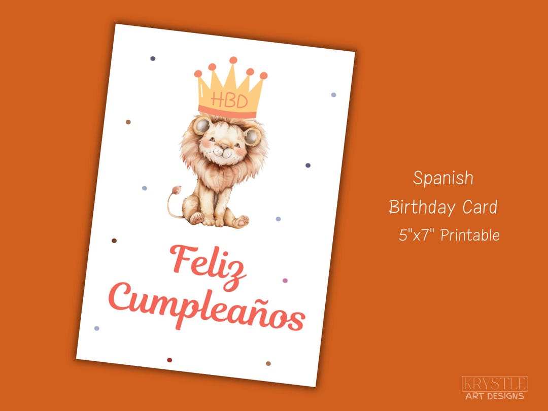 Feliz Cumpleaños Printable Card Printable Spanish Birthday Card Spanish ...