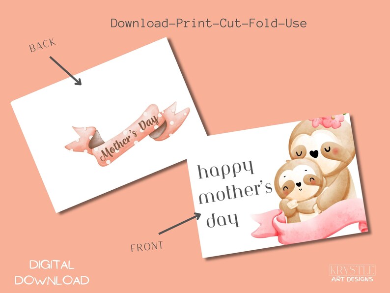 Printable Mother's Day Card. Instant Download. Mother's Day Greetings ...