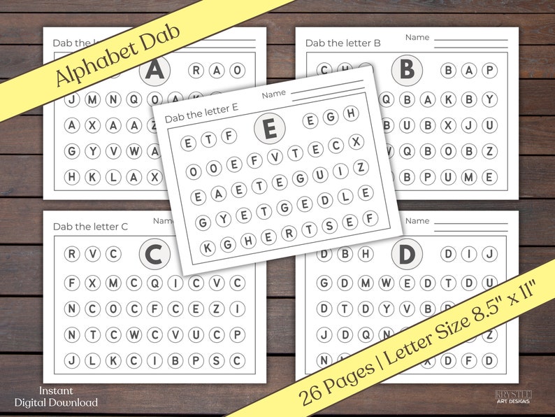 Alphabet Dab Worksheets | Dab It Worksheet | Dab the Letters Printable ...