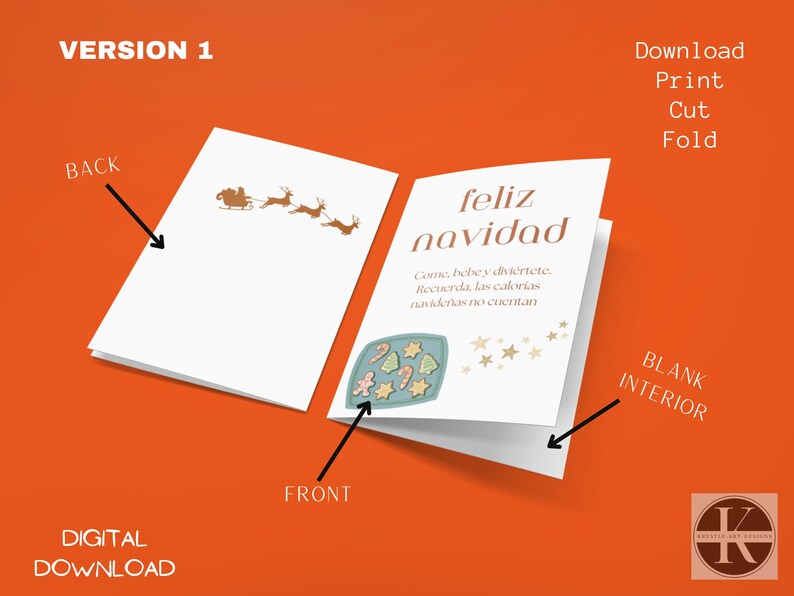 Feliz Navidad Printable Card | Printable Spanish Christmas Card ...