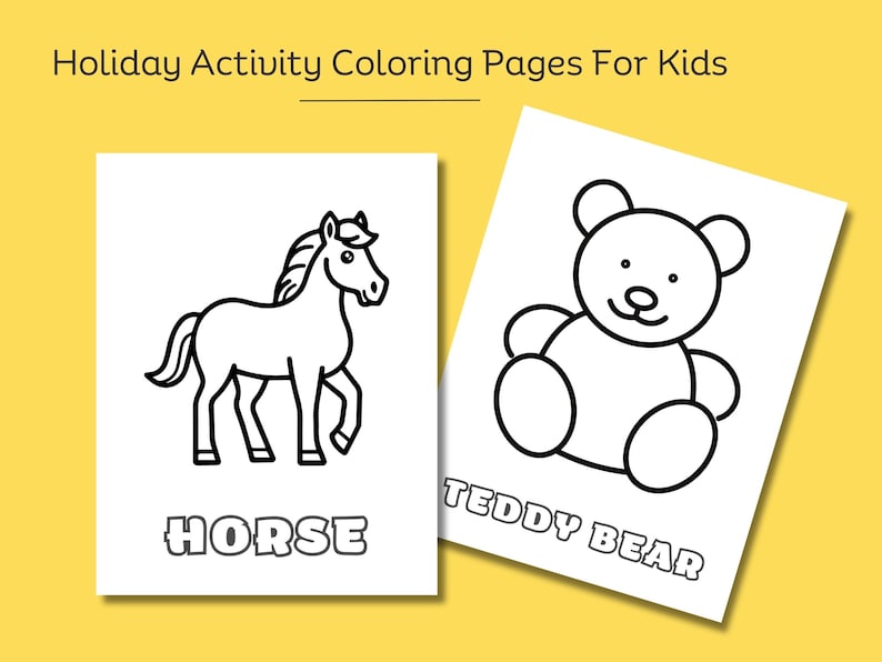 80 First Words Coloring Book, Simple Learning Activity (PDF Pattern) - Etsy