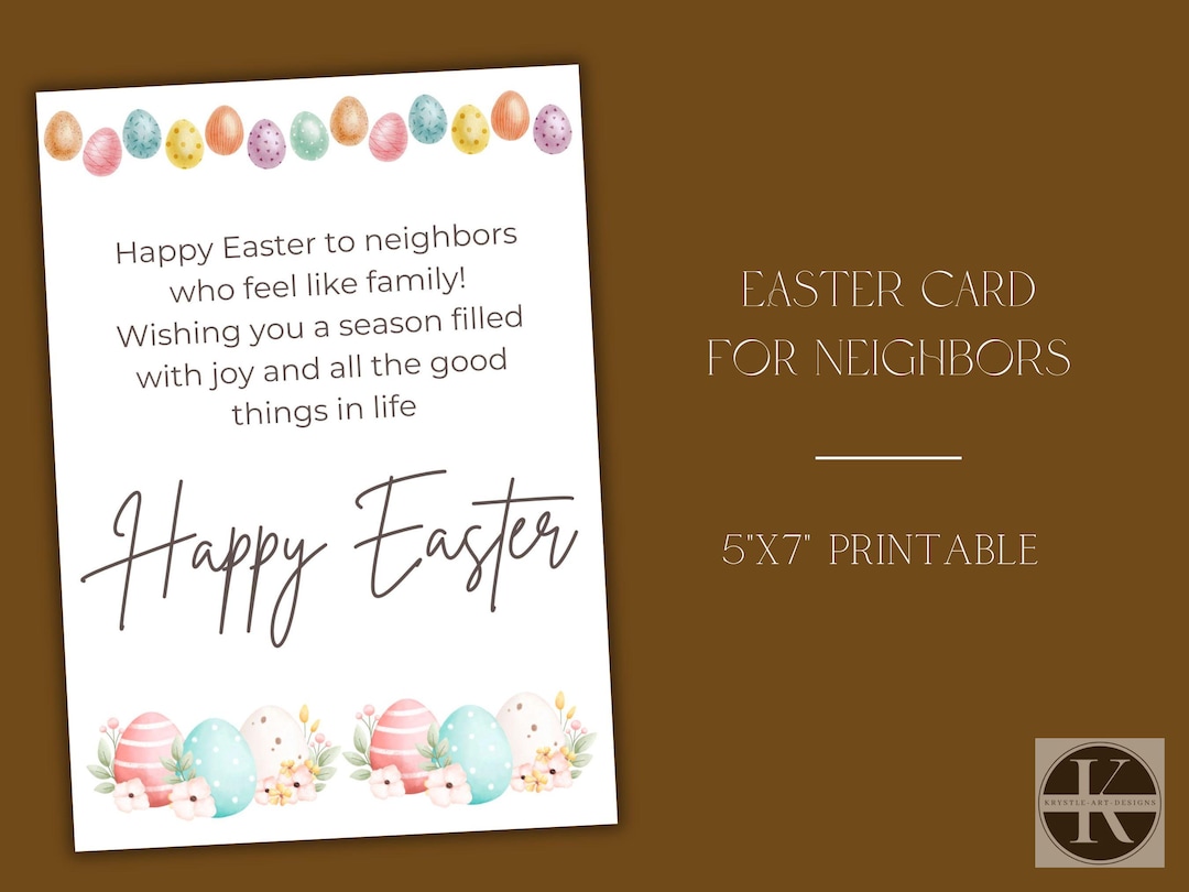 Neighbors Easter Printable Card | Happy Easter Greeting Card for ...