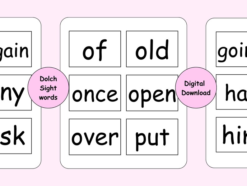 First Grade Sight Words Flashcard 41 Printable Flashcards Dolch Sight ...