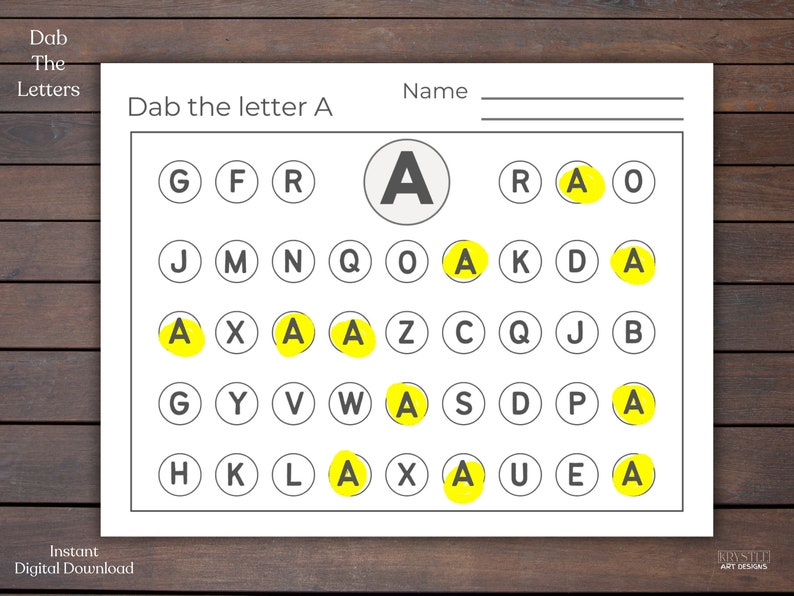 Alphabet Dab Worksheets: A-Z Letter Find, Homeschool Printable (PDF) - Etsy