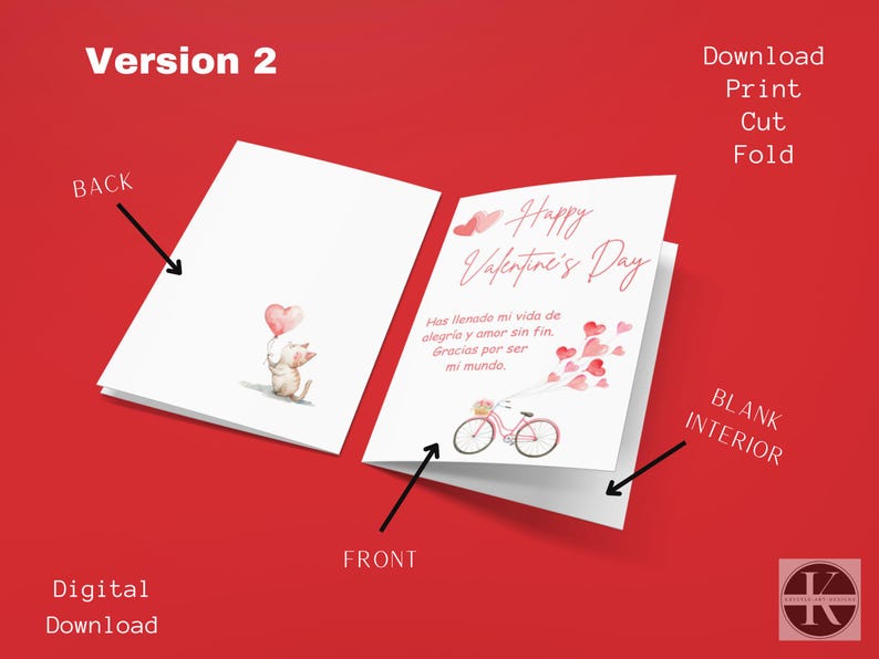 Spanish Valentines Day Printable Card | Feliz Dia De San Valentin Card ...