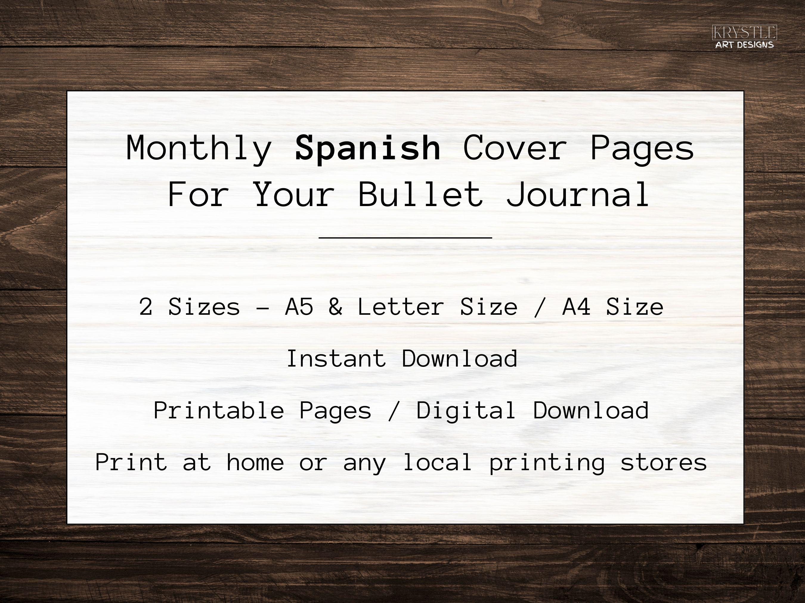Printable Spanish Planner Cover Pages | Boho Floral Dividers (digital ...