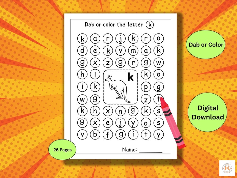 Dab the Letters Worksheets. 26 Printable Lowercase Alphabet - Etsy