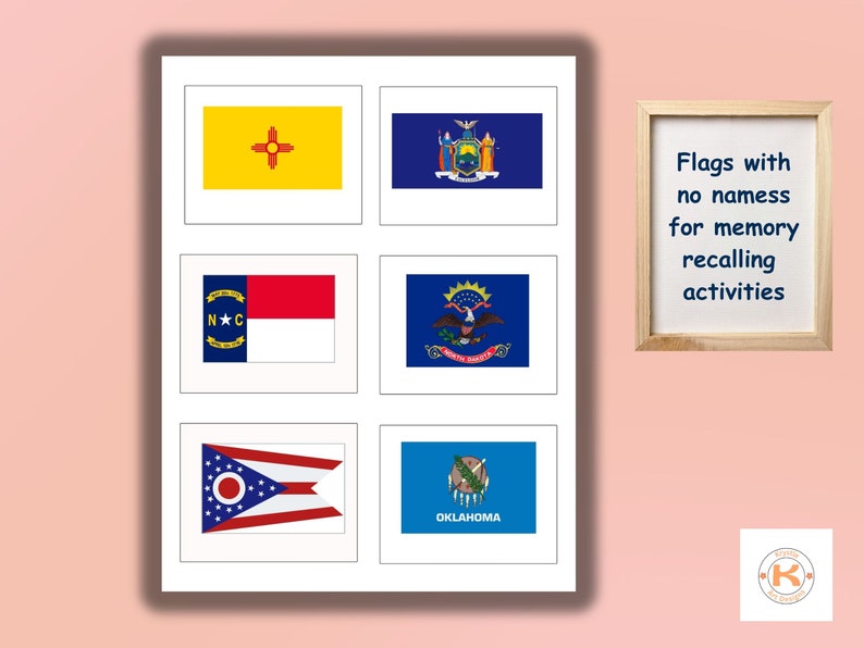 50 Flashcards of the Flags of the States of USA | Printable Flashcards ...