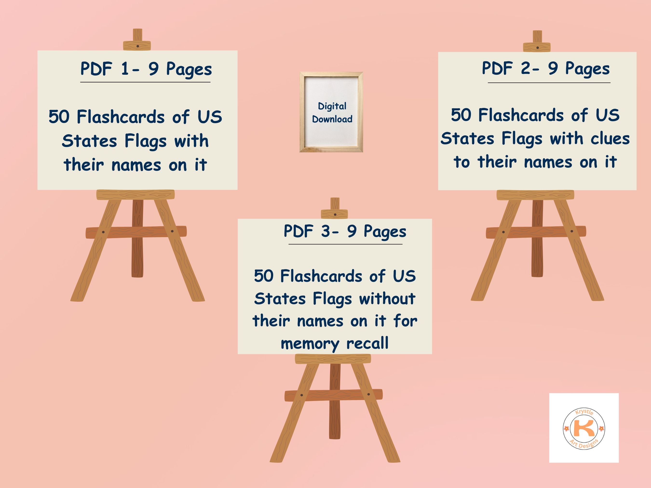 50 Flashcards of the Flags of the States of USA Printable Flashcards ...