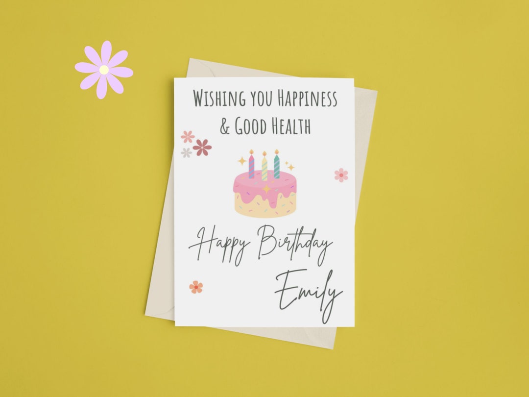 Personalized Birthday Card Printable: Custom Name, A7 Envelope (PDF) - Etsy