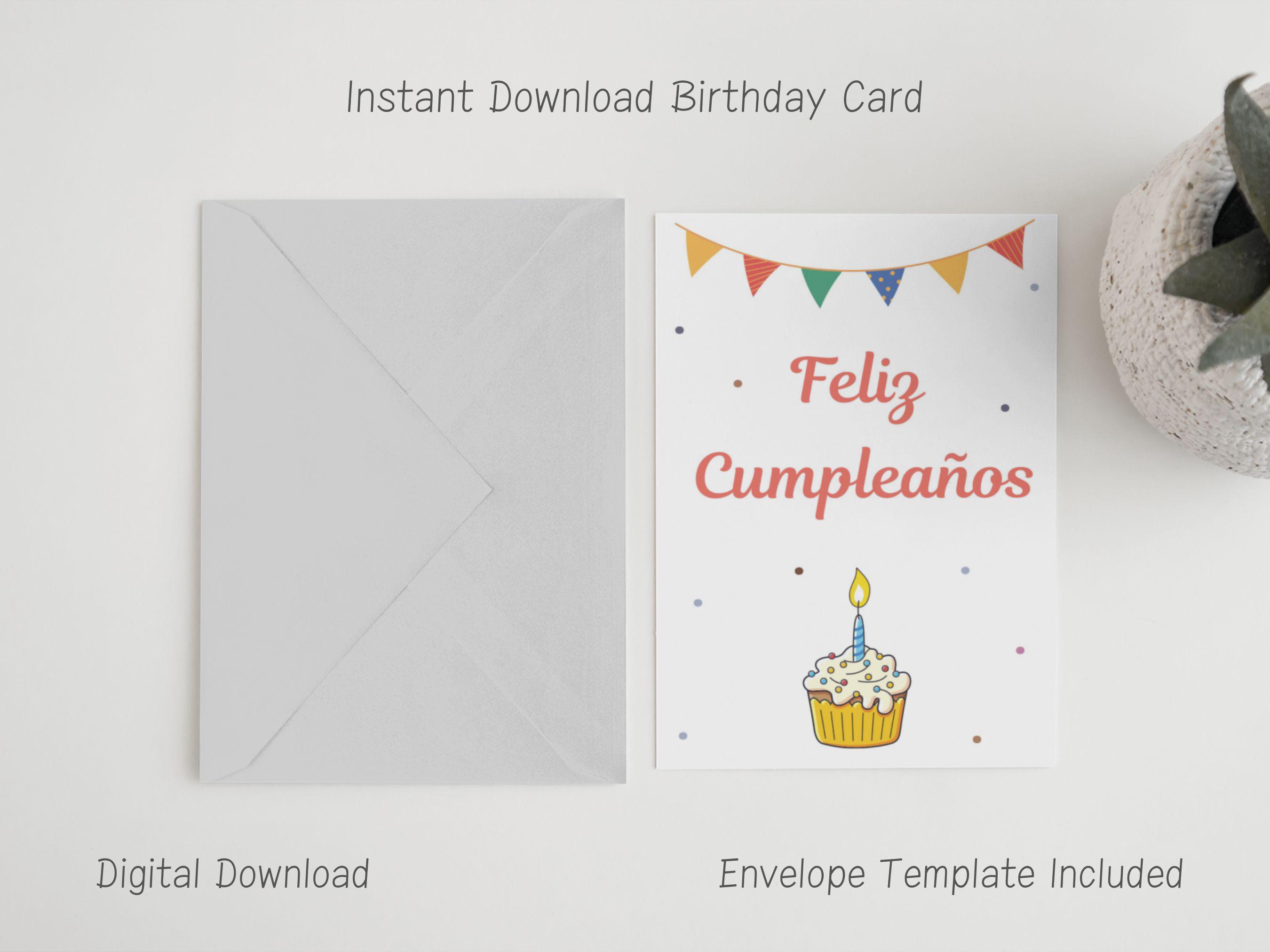 Feliz Cumpleaños Printable Card | Printable Spanish Birthday Card ...