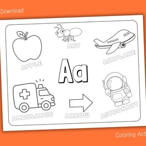 Alphabet Coloring Pages | Preschool Coloring Activity Pages | Preschool ...
