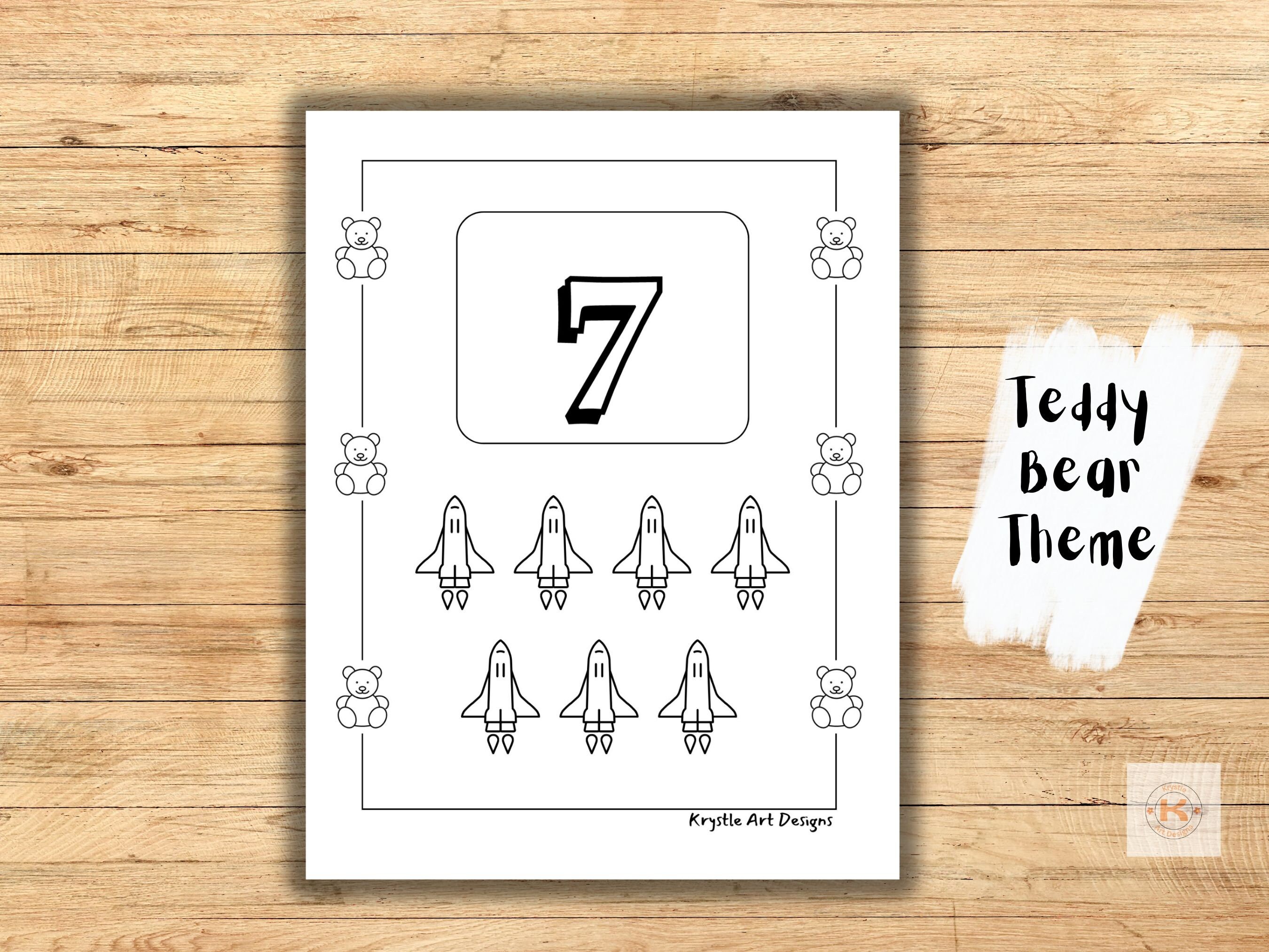 Count & Color the Numbers 1 to 20 Printable Numbers Worksheets Teddy ...