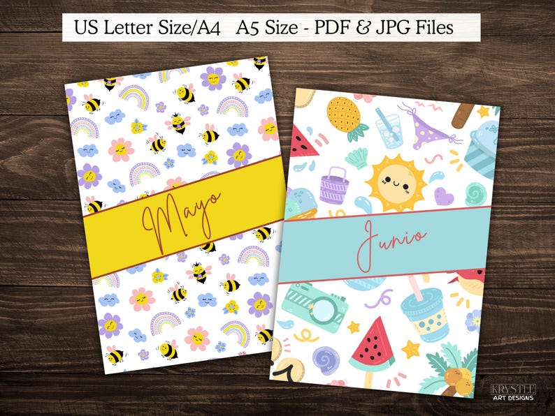 Printable Spanish Monthly Planner Covers: Floral A5/A4 Journal (digital ...