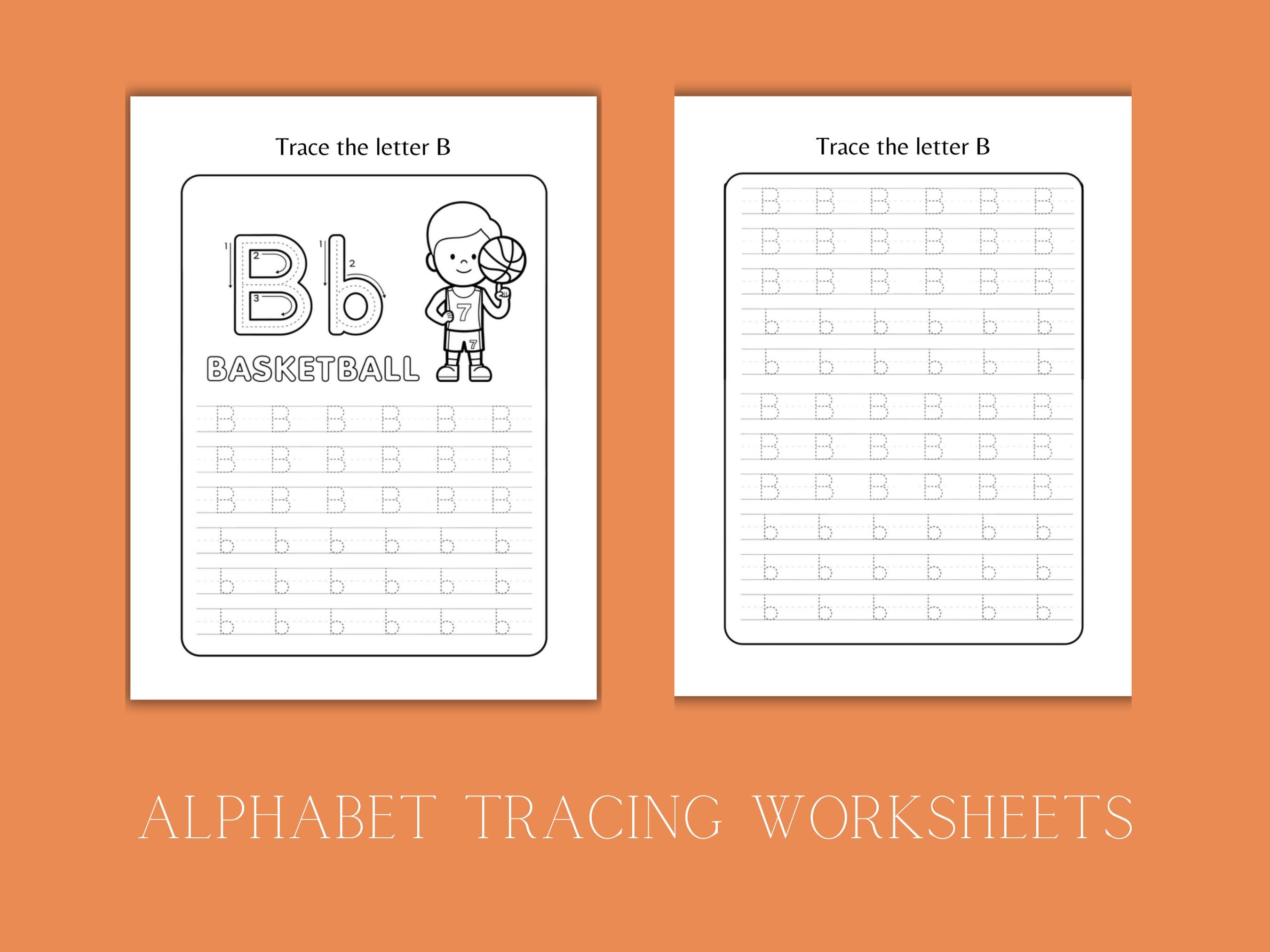 Handwriting Practice Worksheets Alphabet & Numbers Tracing Pages Pen ...