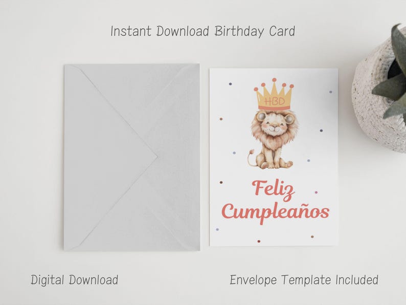 Feliz Cumpleaños Printable Card Printable Spanish Birthday Card Spanish ...