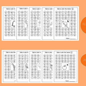 Dab the Letters Worksheets. 26 Printable Lowercase Alphabet Dab It ...