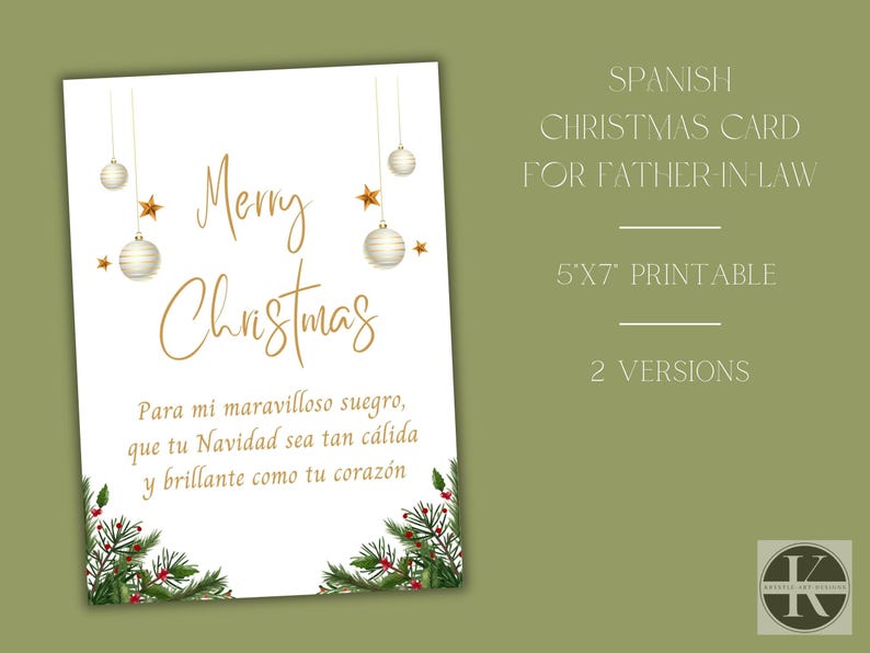 Feliz Navidad Printable Card Printable Spanish Christmas Card Spanish ...
