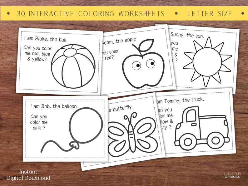 Interactive Coloring Pages: Read & Color Activity, Ages 4+ (PDF) - Etsy
