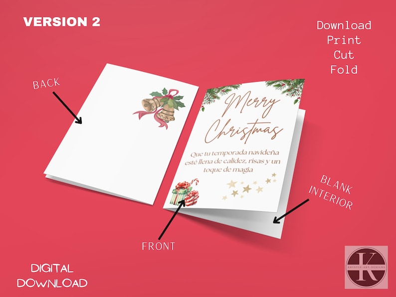 Feliz Navidad Printable Card Printable Spanish Christmas Card Spanish ...