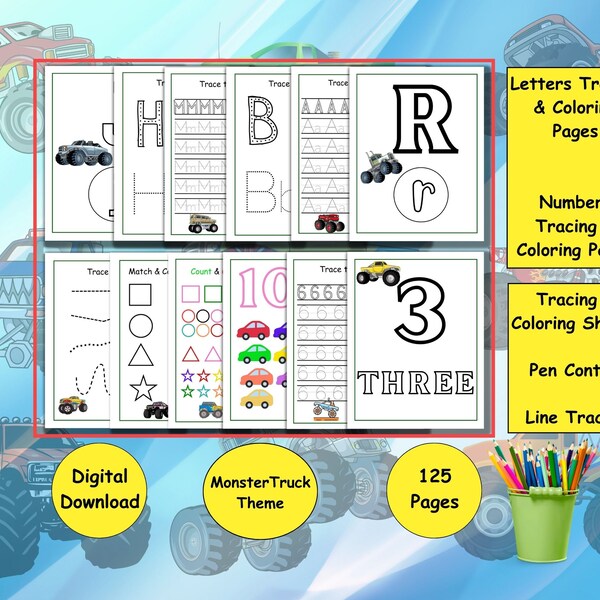 Monster Alphabet Coloring - Etsy