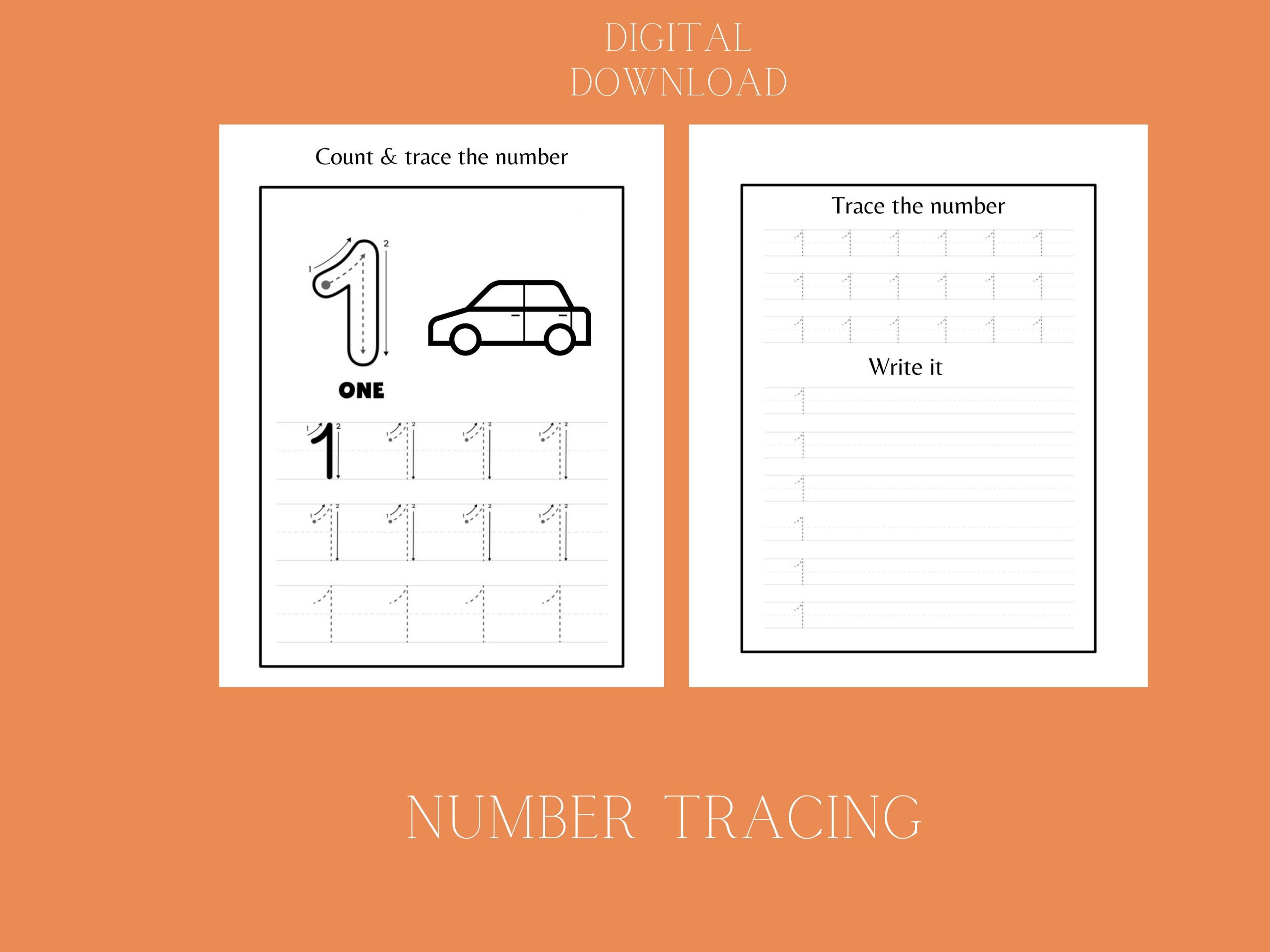Handwriting Practice Worksheets Alphabet & Numbers Tracing Pages Pen ...