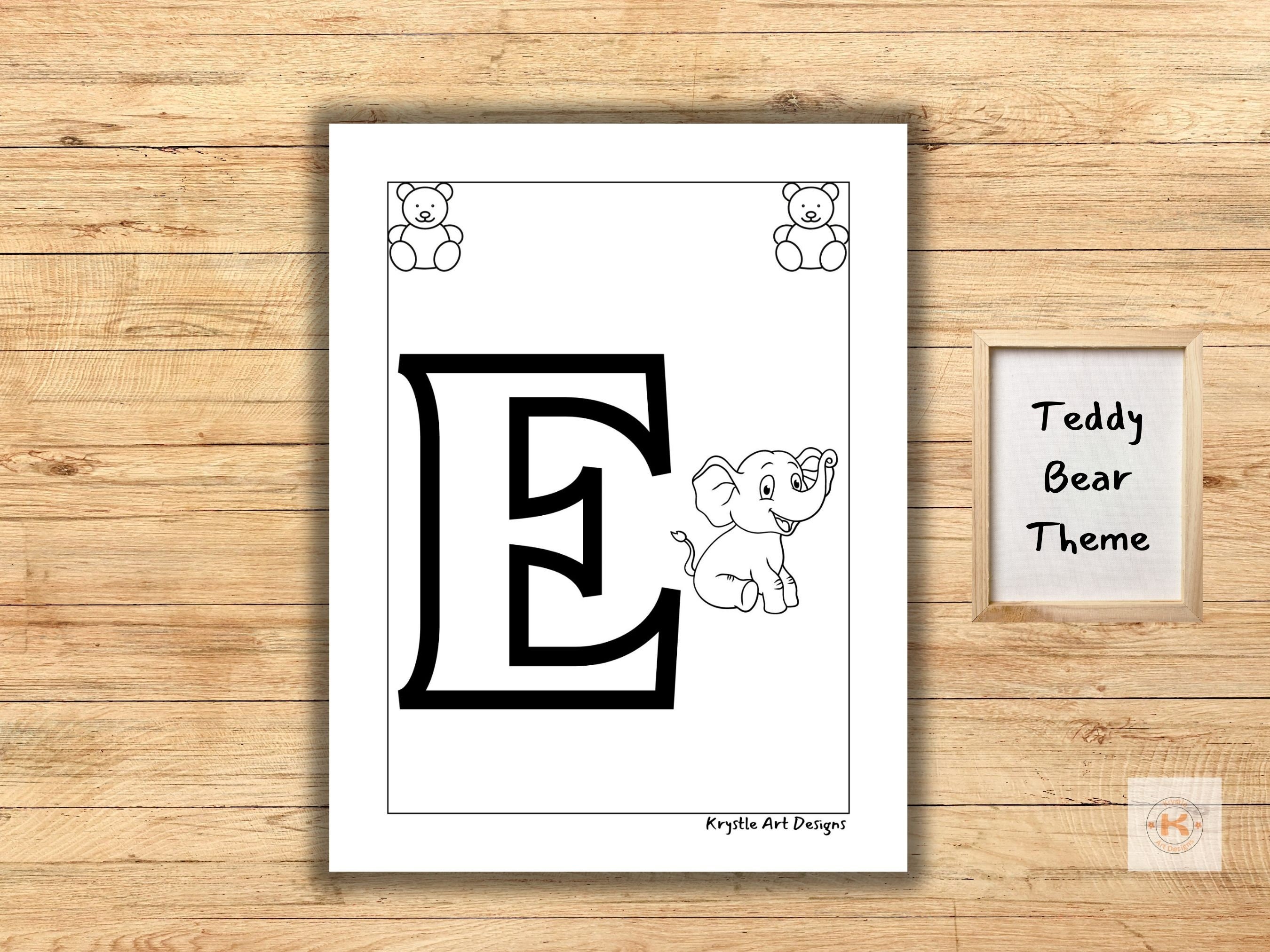 Printable Alphabet Coloring Book Worksheets. Color the Letters. Teddy ...