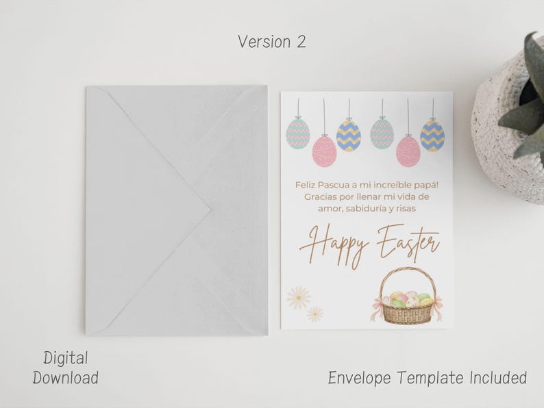 Easter Printable Card for Dad in Spanish | Printable Spanish Happy ...
