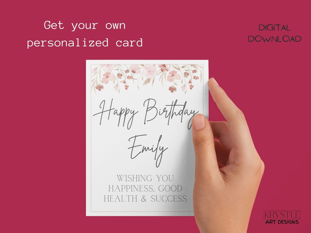 Personalized Birthday Card. Customized Birthday Card. Printable ...
