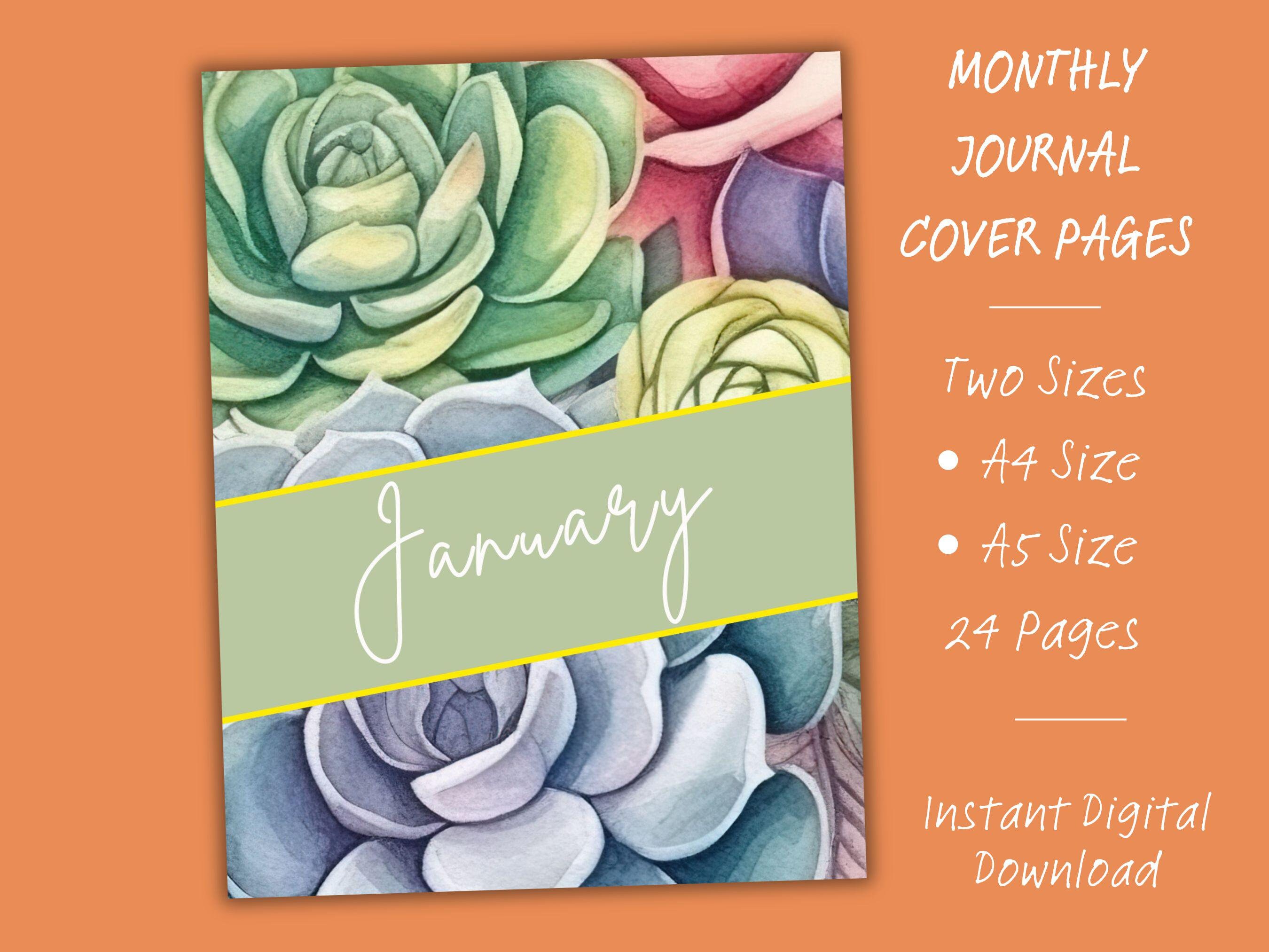 Floral Monthly Journal Cover Pages: A5 & A4 Printable (digital Download ...