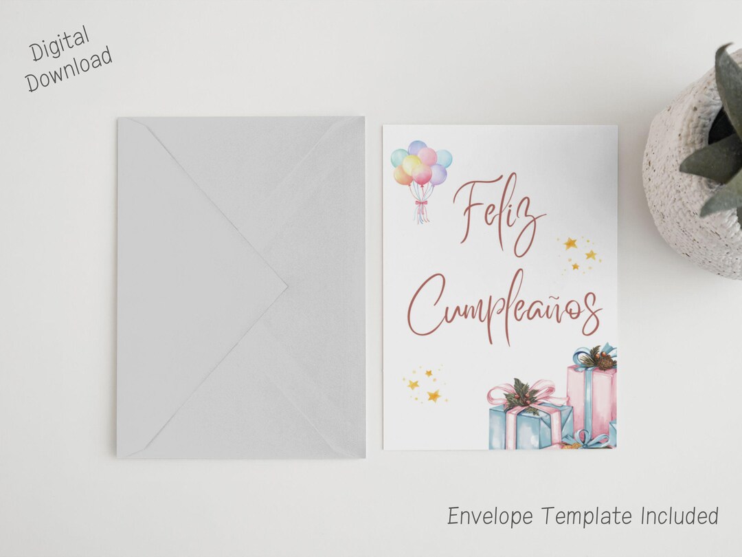Feliz Cumpleaños Printable Card: Spanish Birthday (digital Download) - Etsy