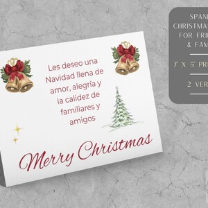 Feliz Navidad Printable Card for Friends & Family | Printable Spanish ...