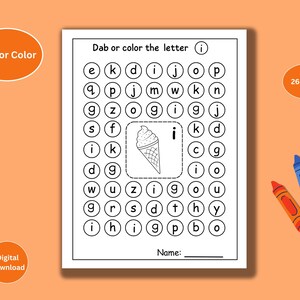 Dab the Letters Worksheets. 26 Printable Lowercase Alphabet Dab It ...