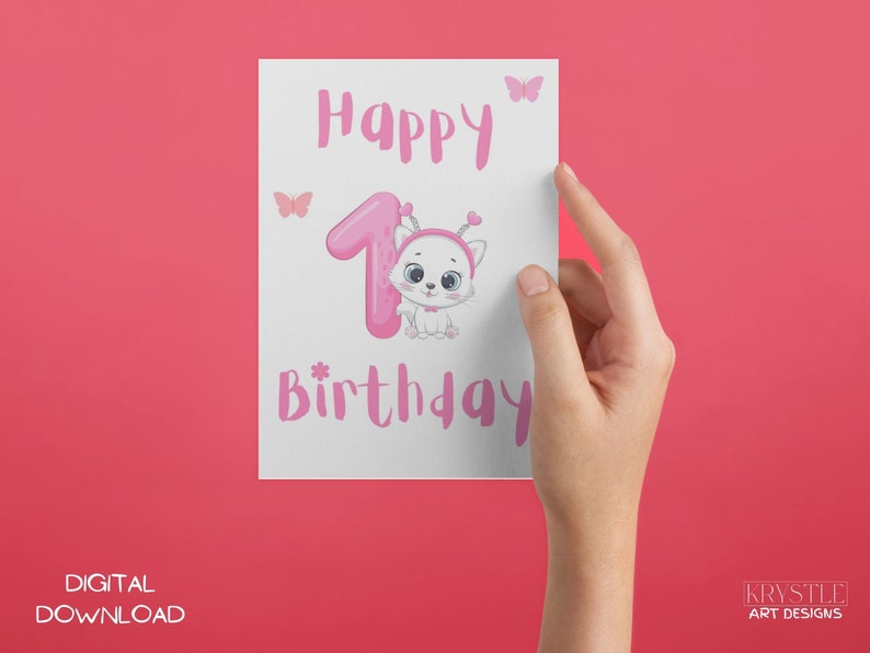 Printable 1st Birthday Card 1st Birthday Card Printable for Children ...