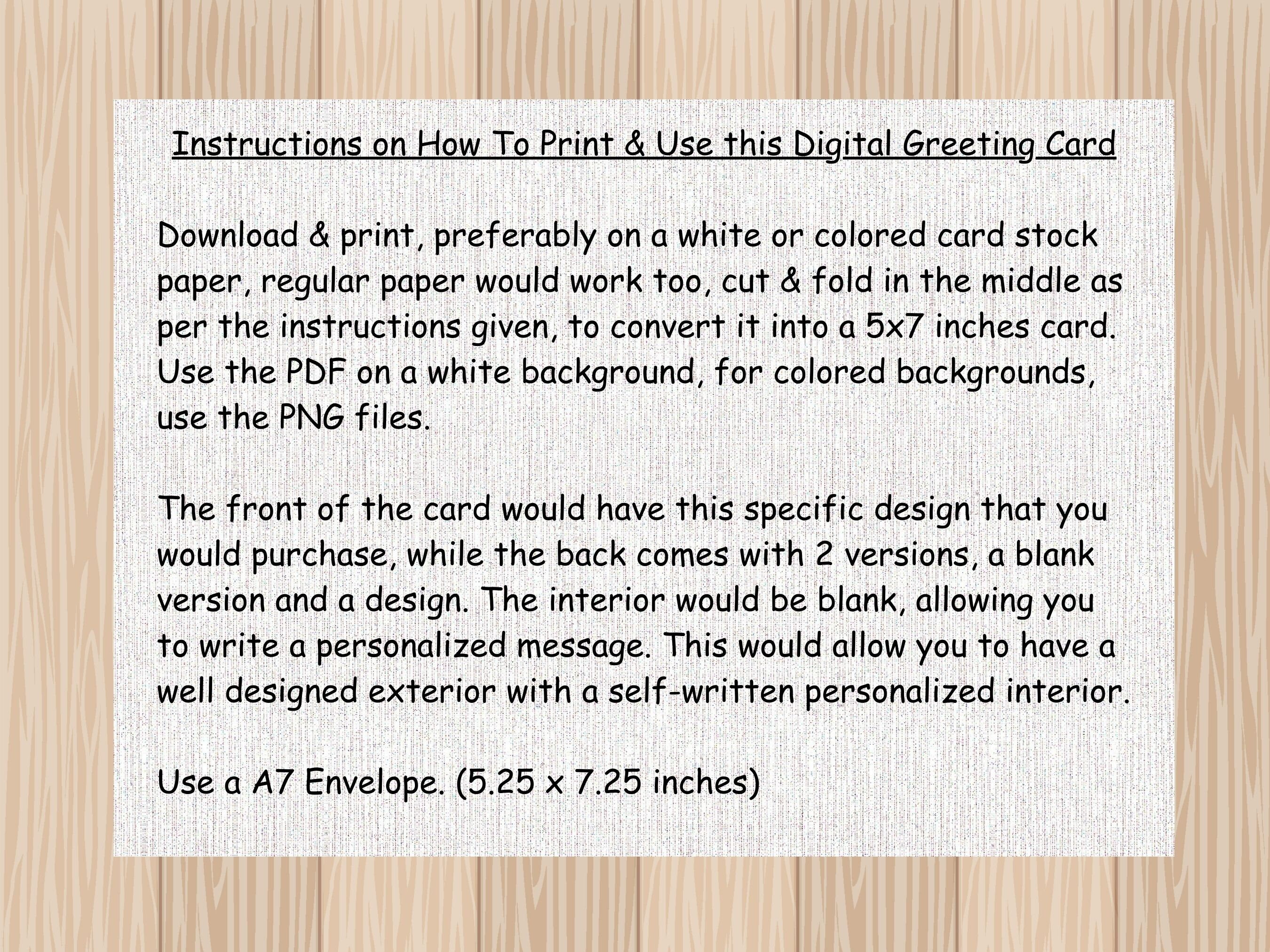 Printable Birthday Card 7x5 Inches Cards for Birthday - Etsy