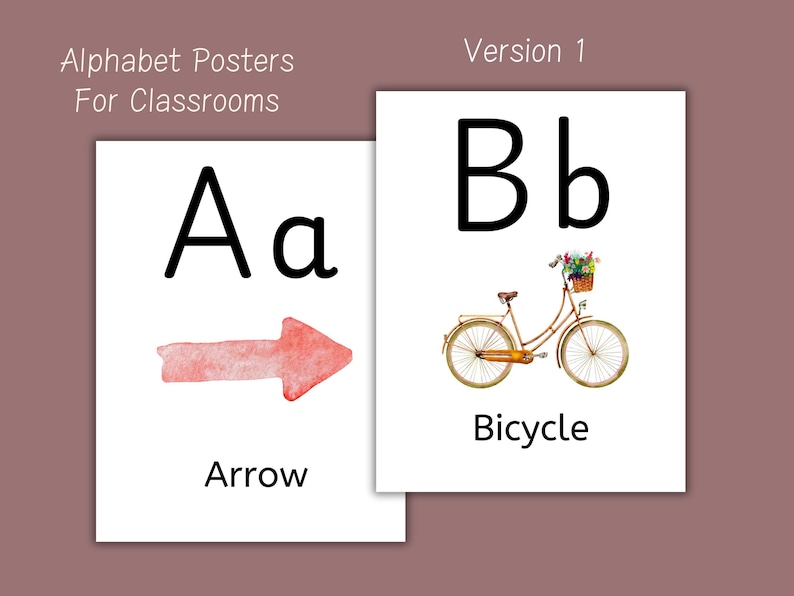 Alphabet Poster for Classroom Printable Alphabet Posters for Nursery ...