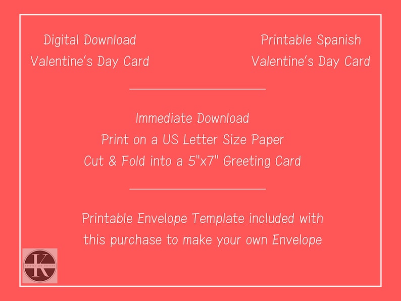 Spanish Valentines Day Printable Card | Feliz Dia De San Valentin Card ...
