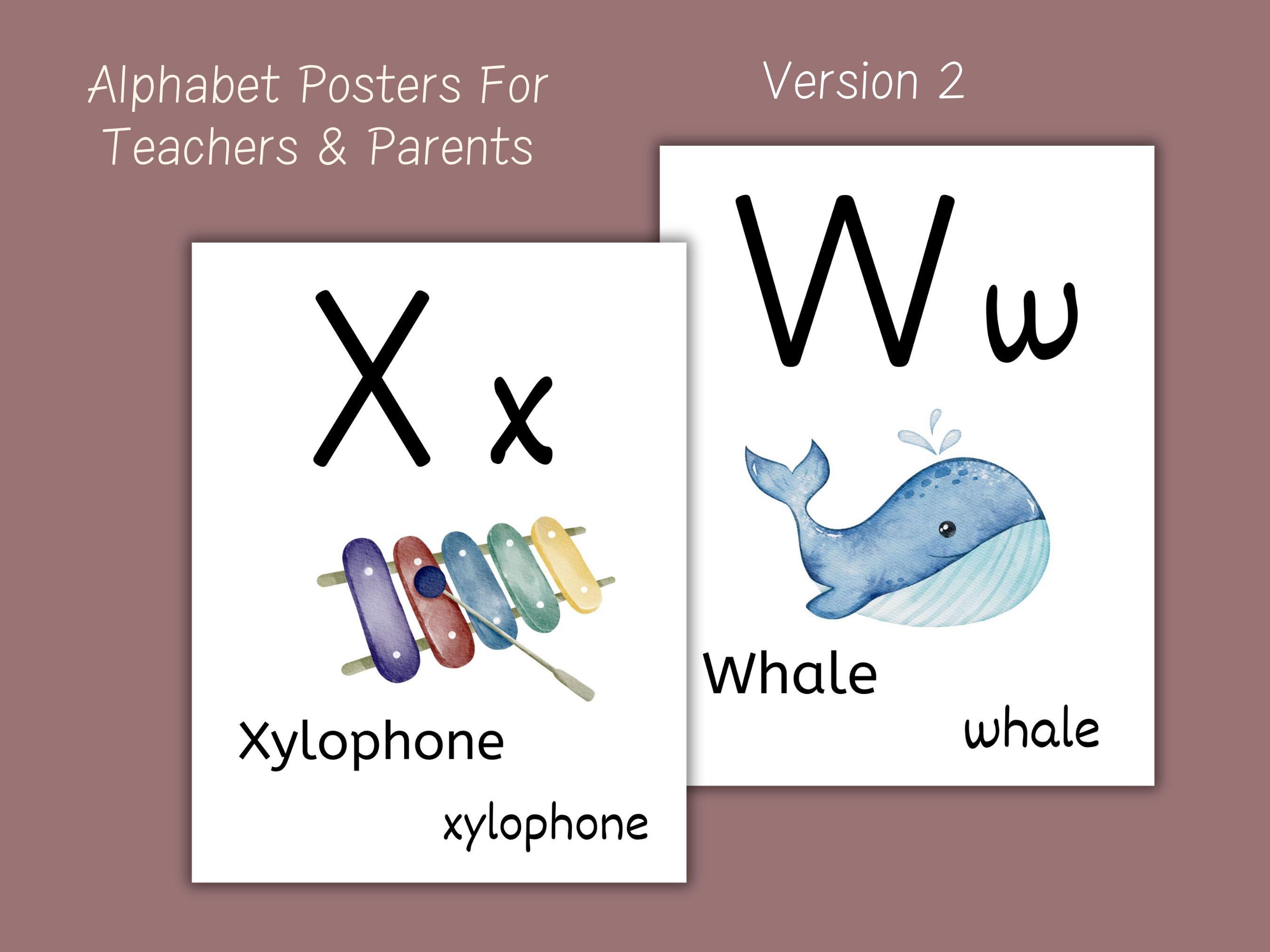 Watercolor Alphabet Poster: Classroom & Nursery Decor (3 Versions ...