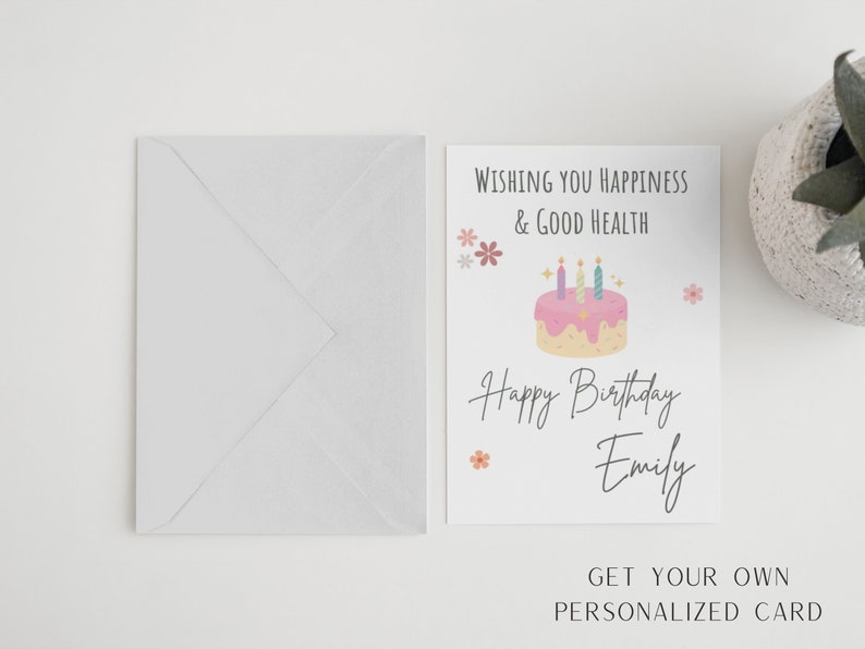 Personalized Birthday Card Printable: Custom Name, A7 Envelope (PDF) - Etsy