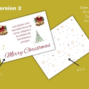 Feliz Navidad Printable Card for Friends & Family | Printable Spanish ...