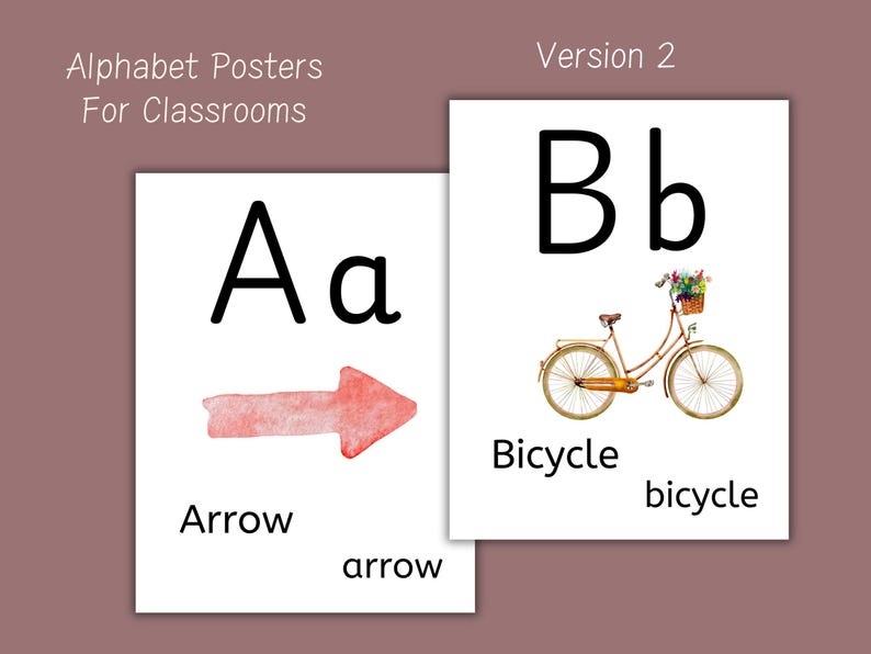 Alphabet Poster for Classroom Printable Alphabet Posters for Nursery ...