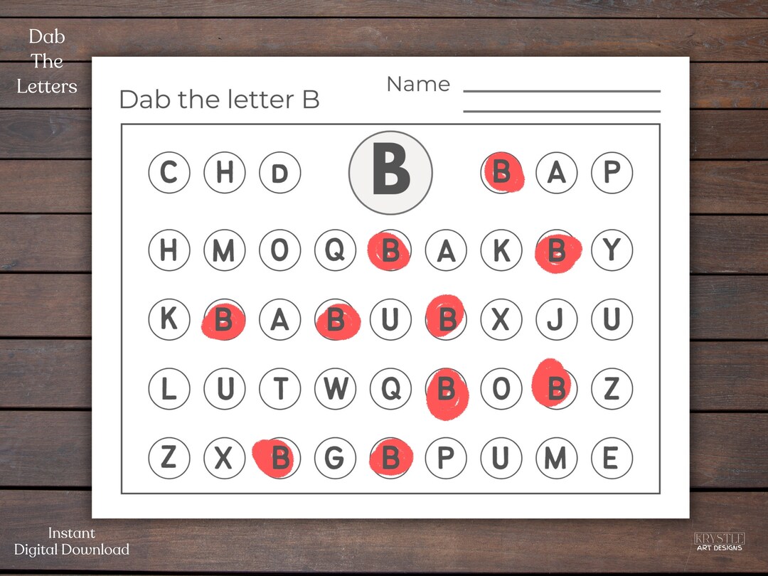 Alphabet Dab Worksheets: A-Z Letter Find, Homeschool Printable (PDF) - Etsy