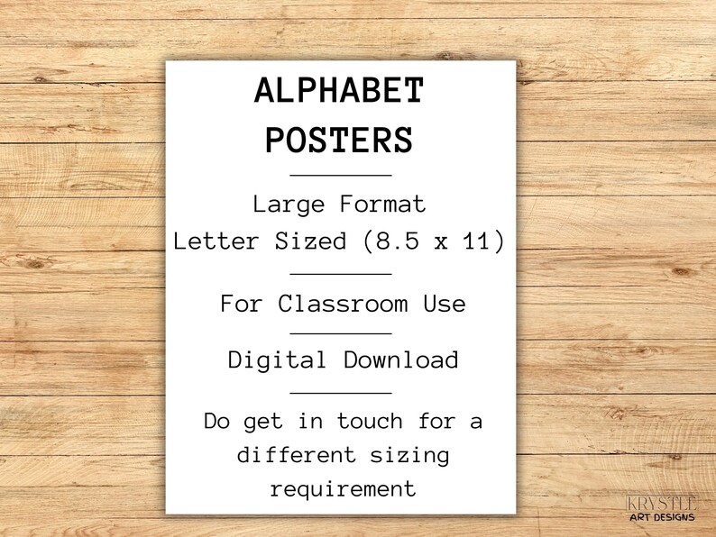 Alphabet Poster Classroom | Alphabet Poster Printable | Large Format ...
