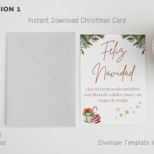 Feliz Navidad Printable Card Printable Spanish Christmas Card Spanish ...