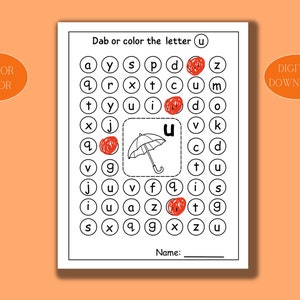 Dab the Letters Worksheets. 26 Printable Lowercase Alphabet Dab It ...