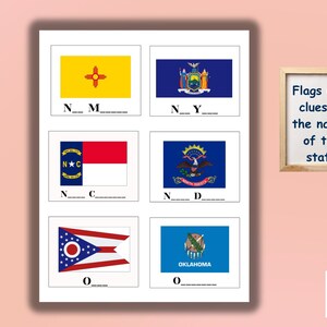 50 Flashcards of the Flags of the States of USA | Printable Flashcards ...